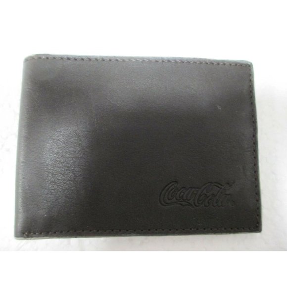 Coca Cola | Bags | Cocacola Mens Small Leather Wallet Brown Stitching ...